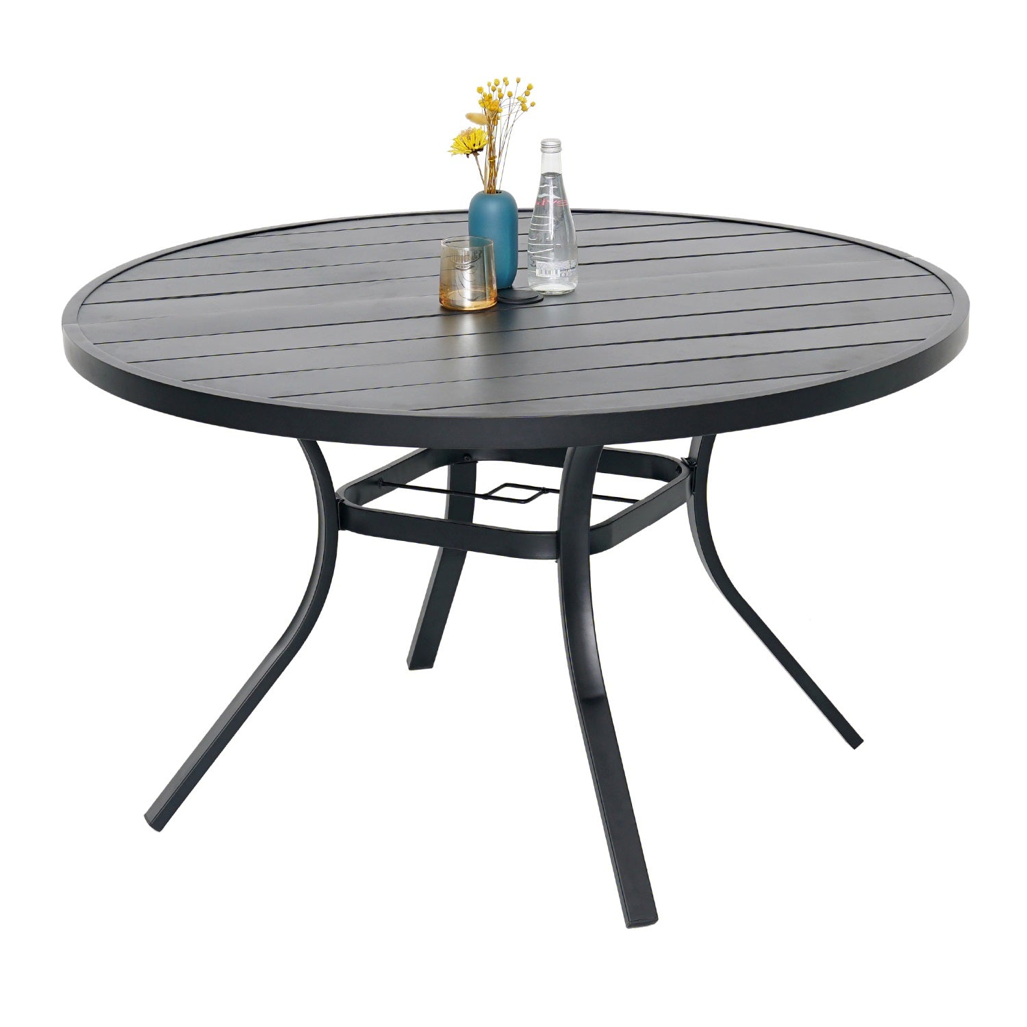 Outdoor 48 inch Round Patio Dining Table with Umbrella Hole On Sale ...